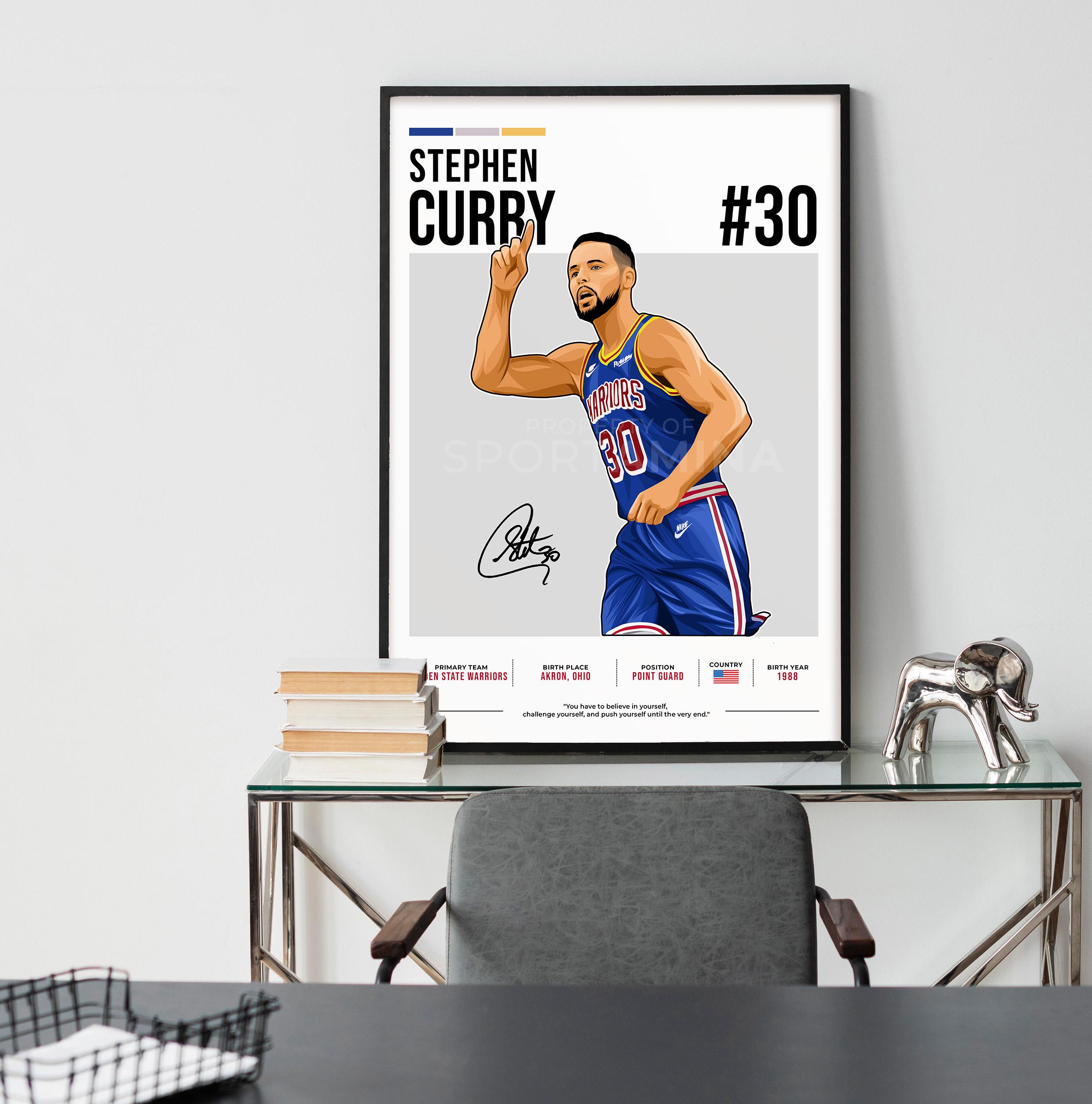 Stephen Curry Poster, Basketball Art, Stephen Curry Fan Gift, Vector ...