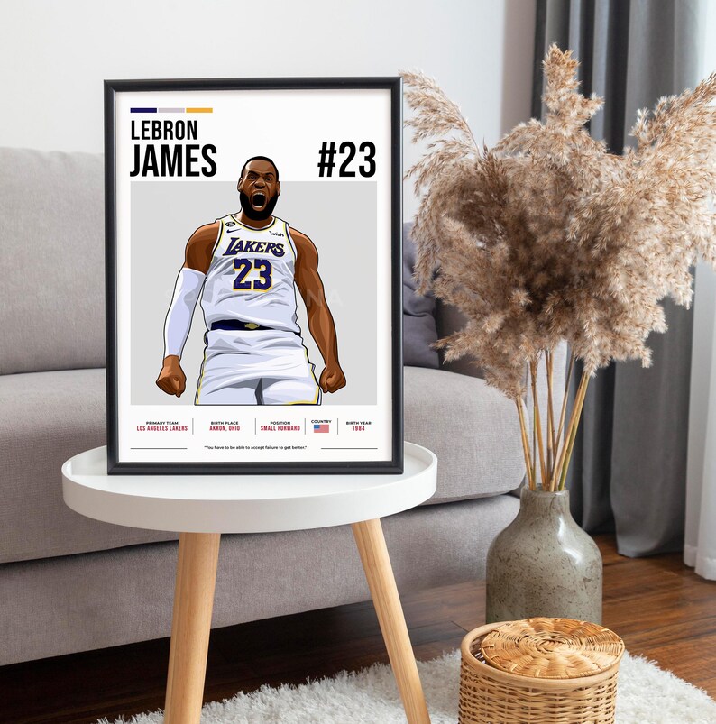 Lebron James Poster, Basketball Art, Lebron James Fan Gift, Vector ...