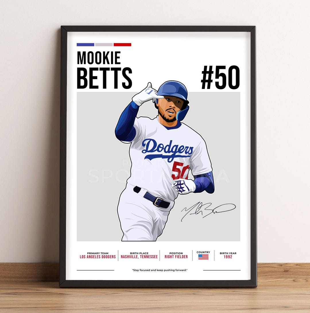 Mookie Betts Poster, Baseball Art, Mookie Betts Fan Gift, Vector ...