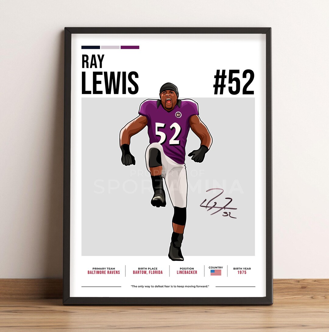 Ray Lewis Poster, Football Art, Ray Lewis Fan Gift, Vector Illustration ...