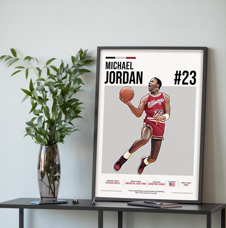 Michael Jordan Poster, Basketball Art, Michael Jordan Young, Vector ...