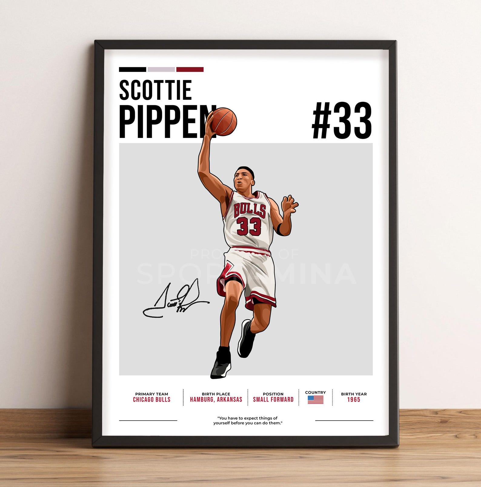 Scottie Pippen Poster, Basketball Art, Scottie Pippen Fan Gift, Vector ...