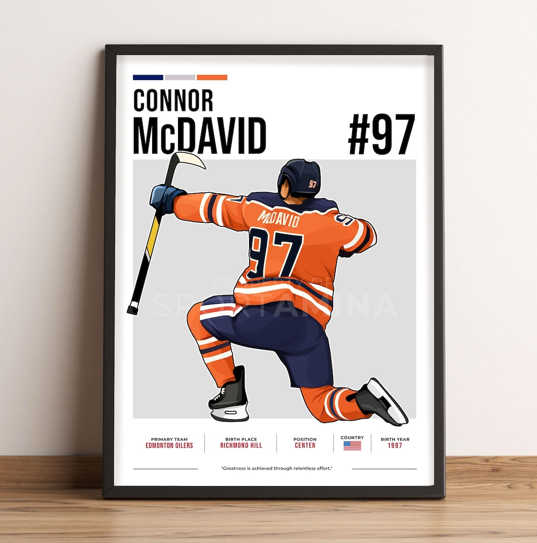 Connor Mcdavid Poster, Hockey Art, Connor Mcdavid Fan Gift, Vector ...