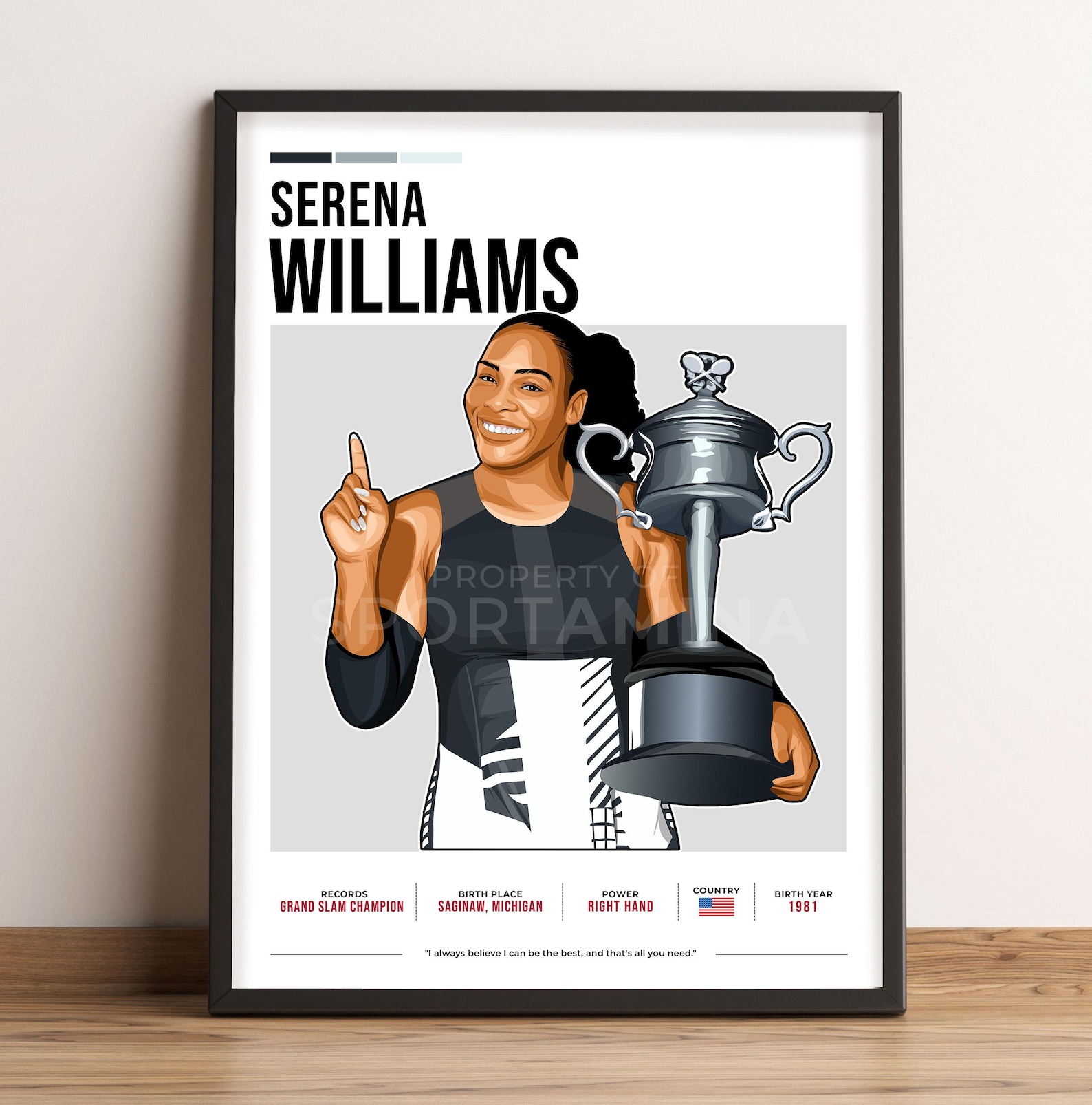Serena Williams Poster, Tennis Art, Serena Williams Fan Gift, Vector ...