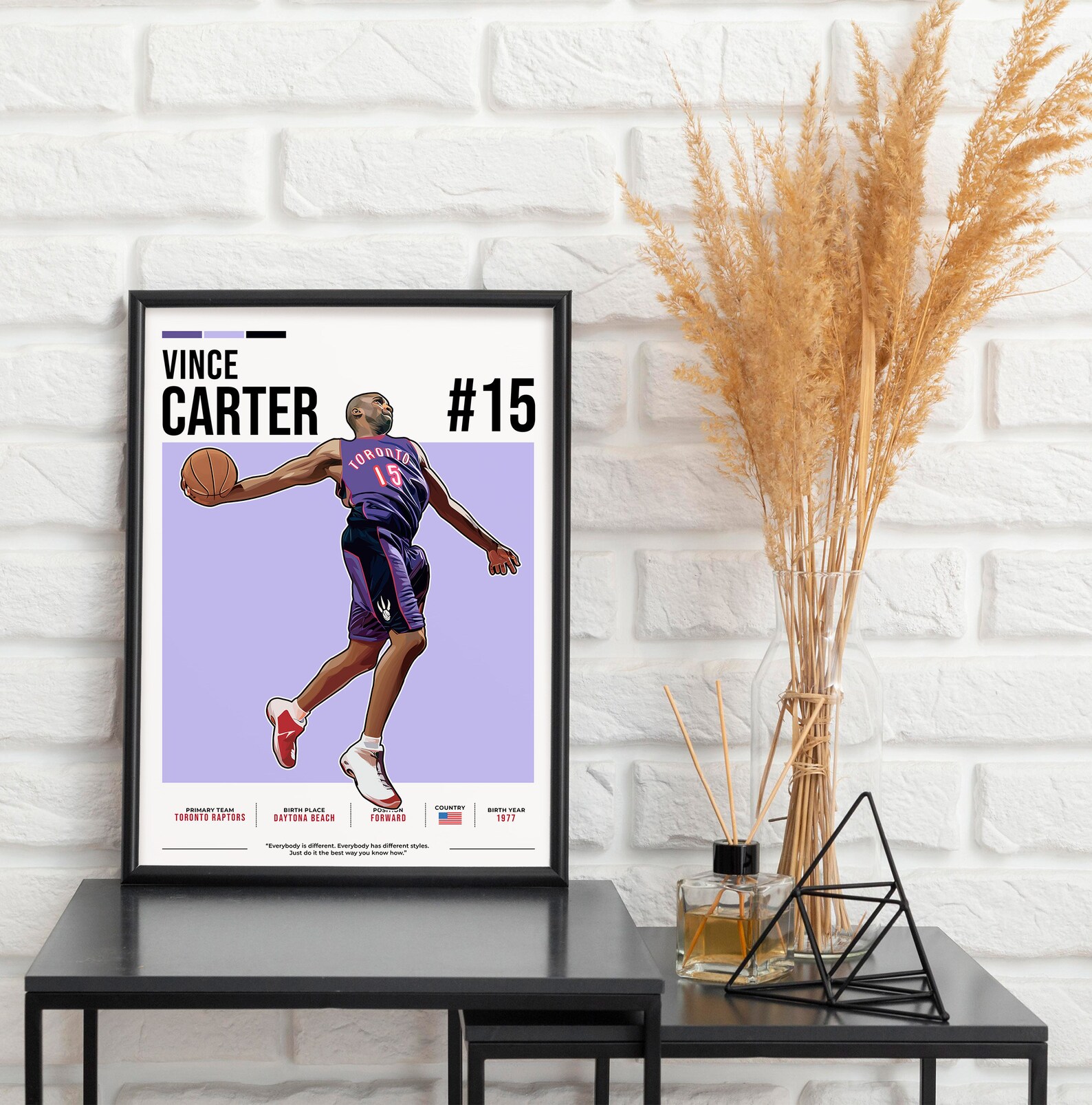 Vince Carter Poster, Basketball Print, Vince Print Vector Art, Vector ...