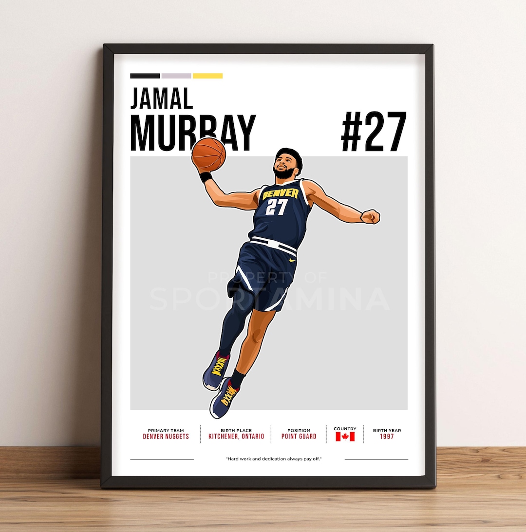 Jamal Murray Poster, Basketball Art, Jamal Murray Fan Gift, Vector ...