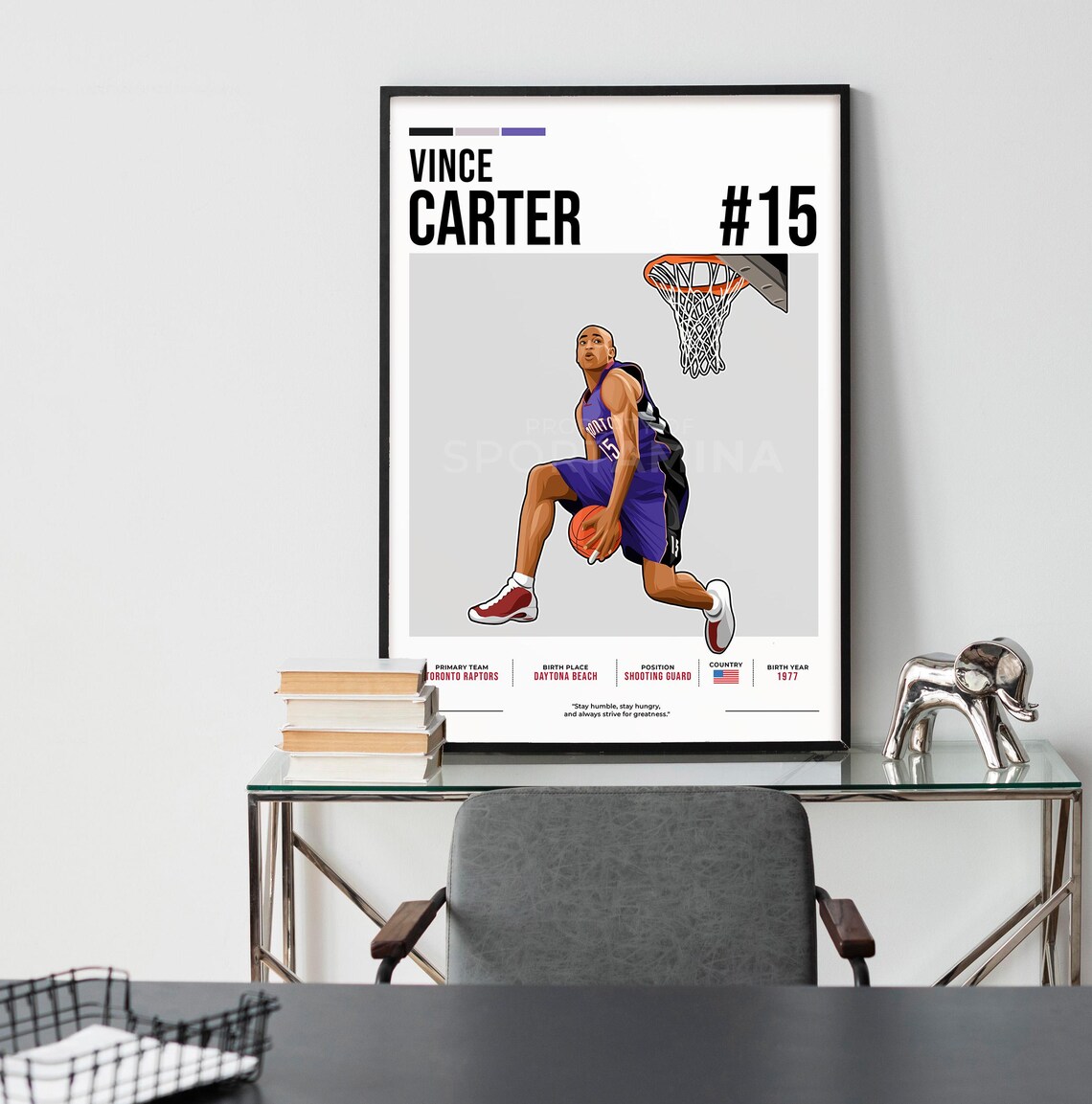 Vince Carter Poster, Basketball Art, Vince Carter Fan Gift, Vector ...