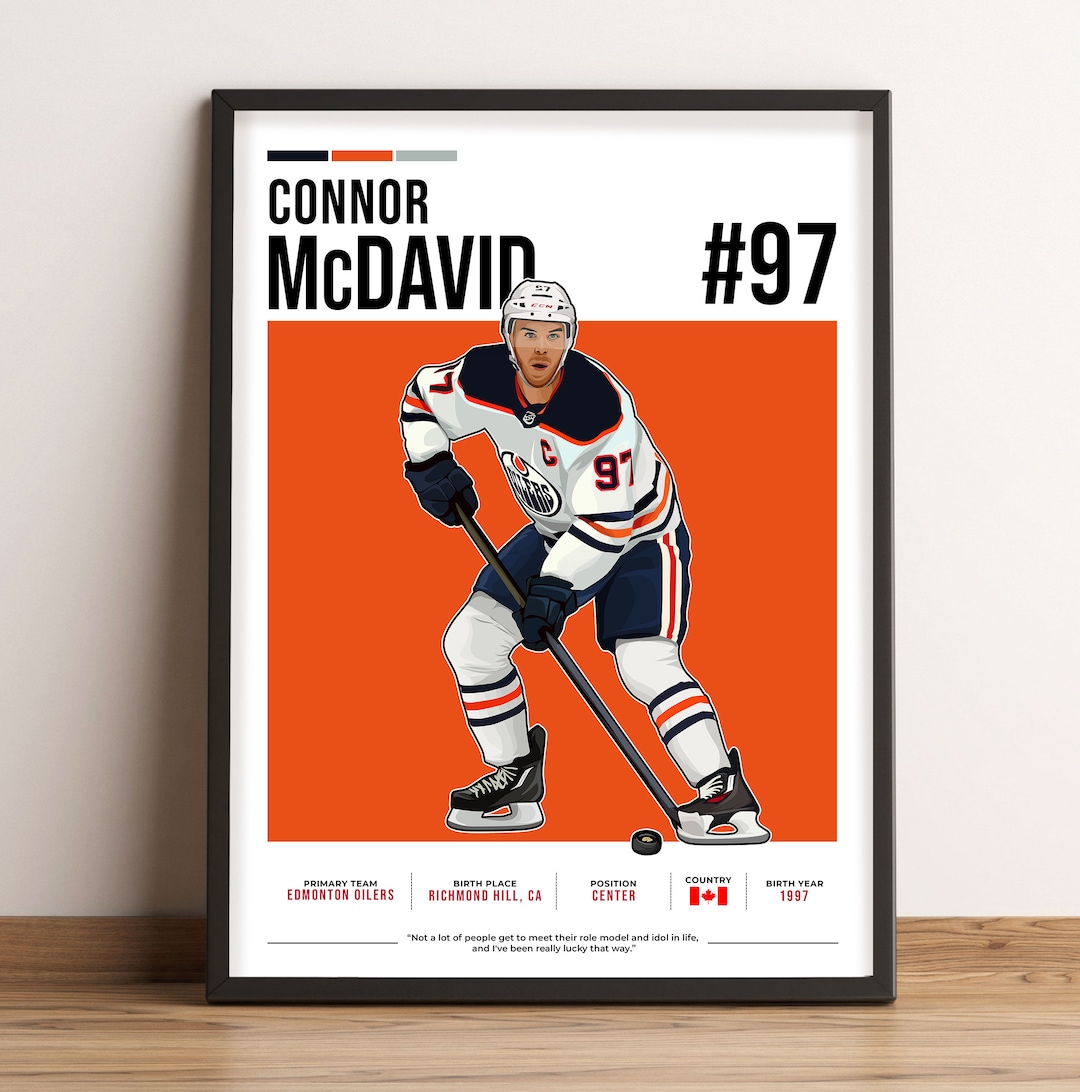 Connor Mcdavid Poster, Ice Hockey Print, Vector Illustration, Mcdavid ...