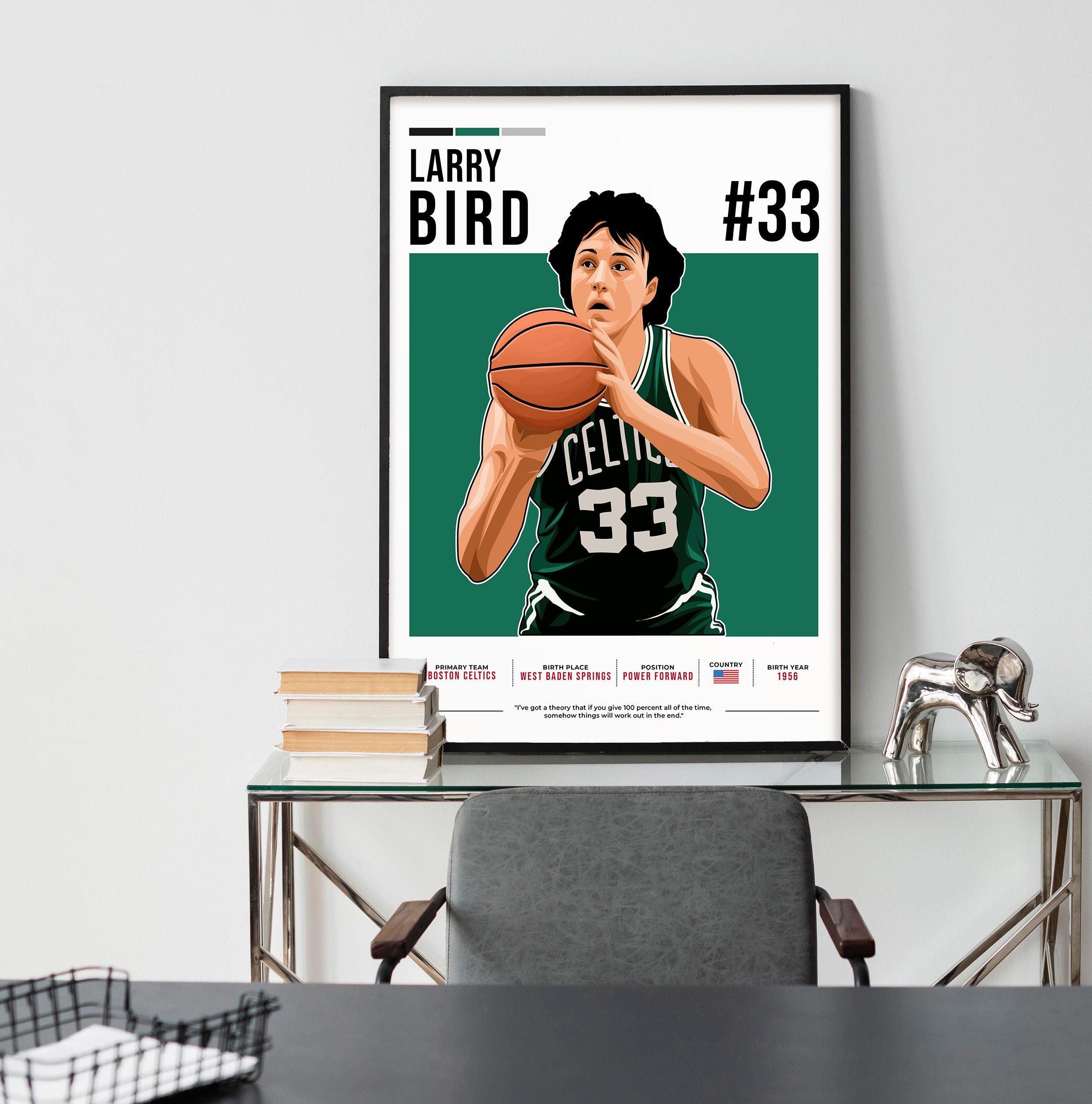 Larry Bird Poster, Basketball Art, Larry Bird Fan Gift, Vector ...