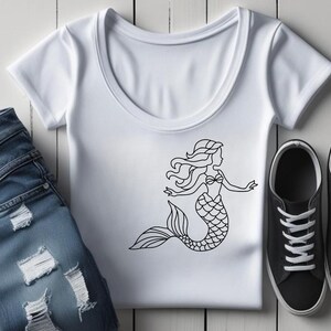 Mermaid Outline SVG PNG Clipart - Scale Pattern Digital File for Cricut ...
