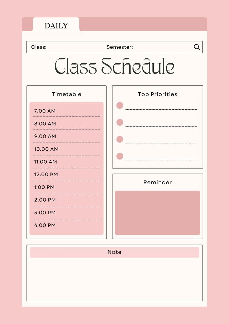 Class Schedule Planner, Classroom Management | Classroom Calendar ...