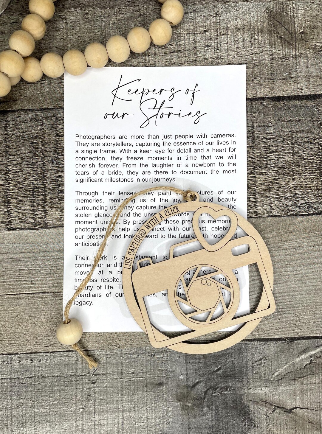 Keepers of Our Stories | Photographer Ornament With Meaning Card ...
