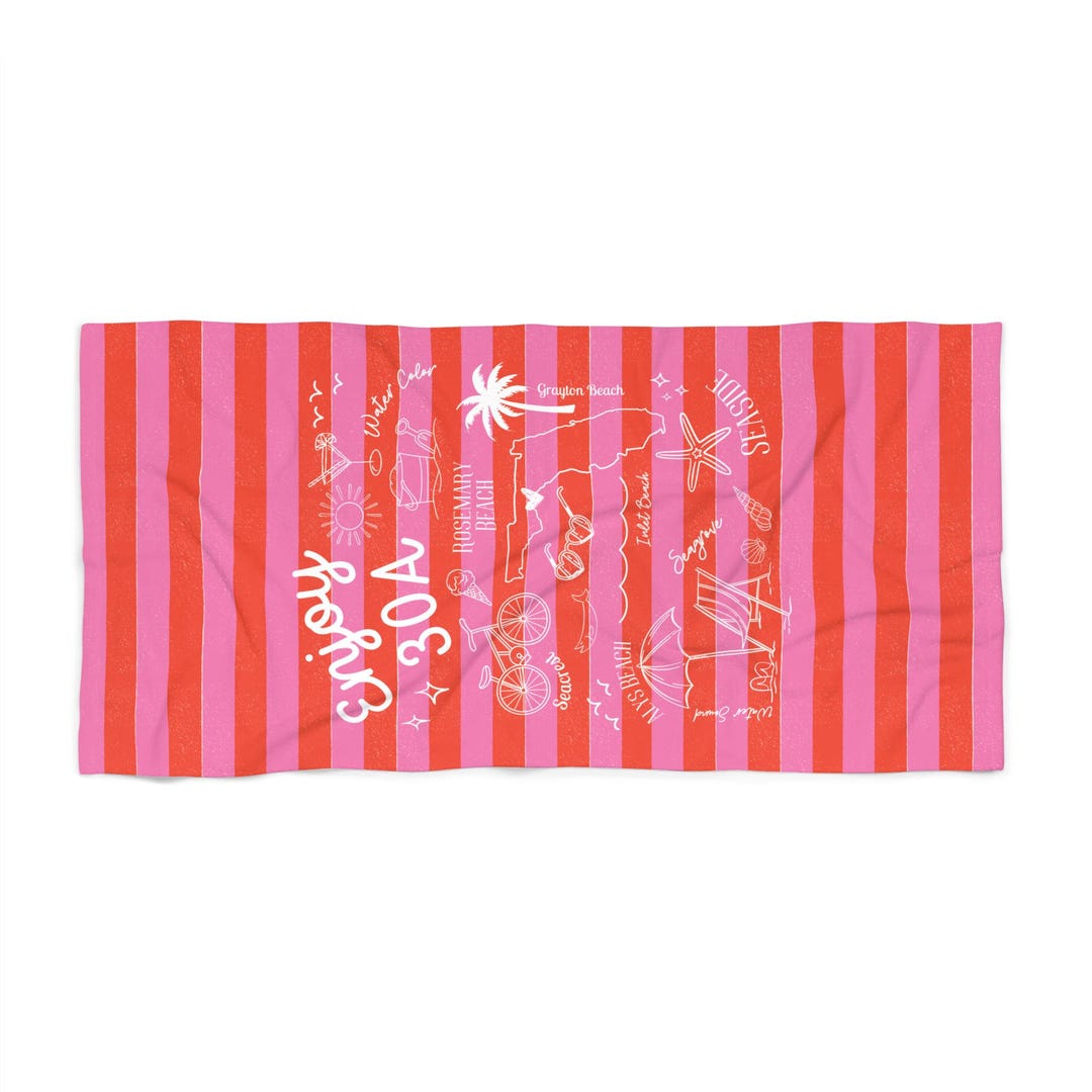 Beach Towel, 30A Florida Bachelorette Vacation Towel, Gift for Beach ...