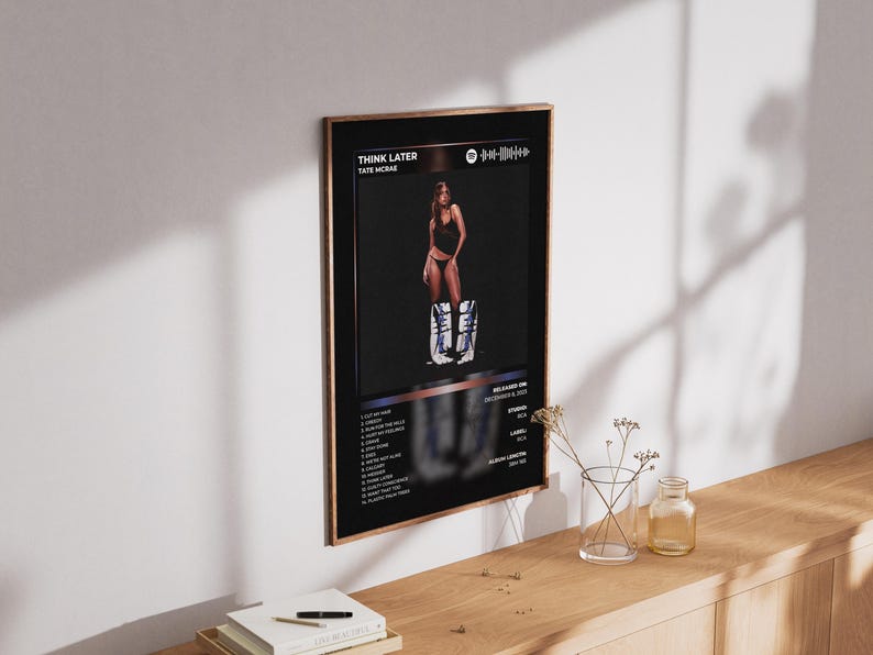 Tate Mcrae Think Later Album Cover Poster: Modern Music Room Art ...