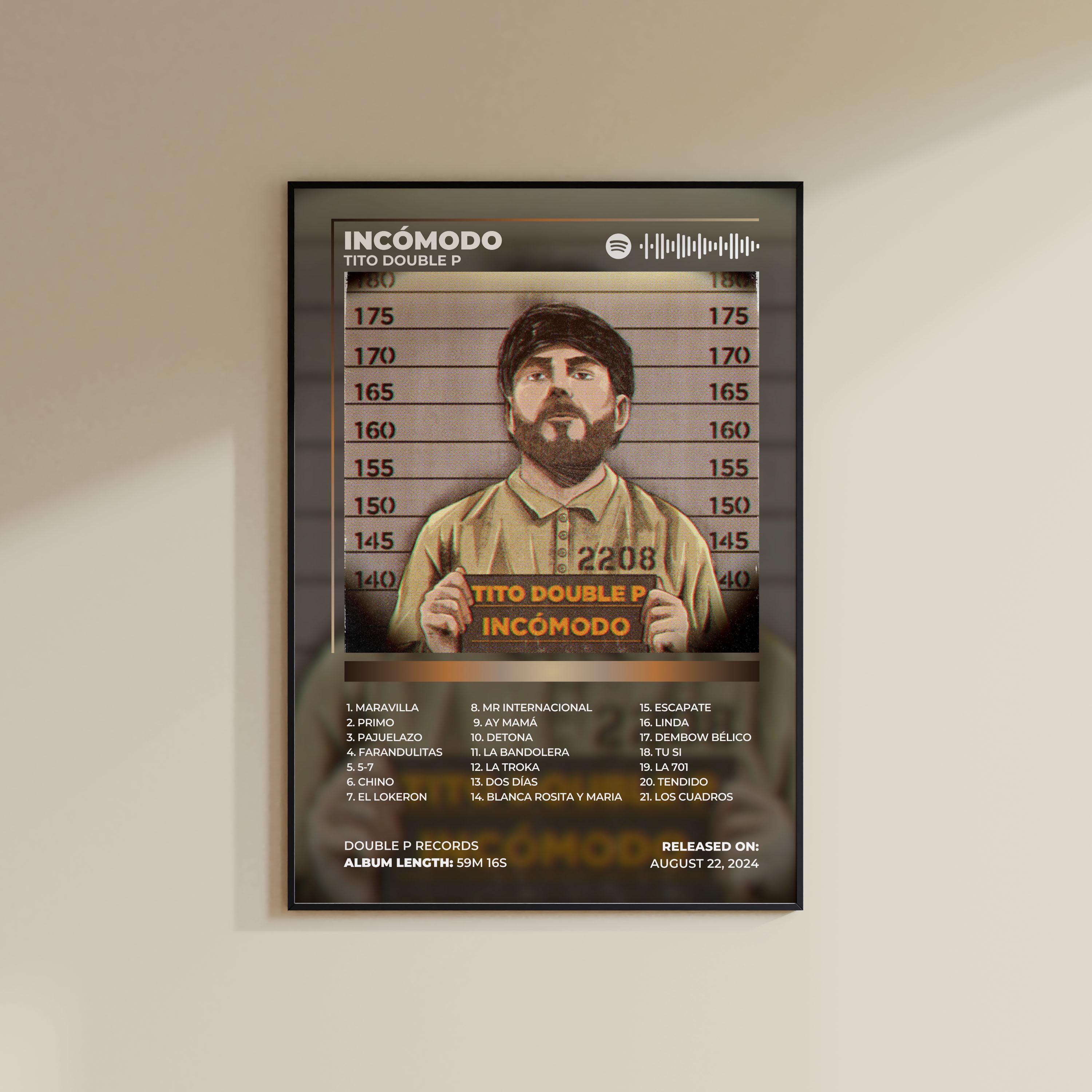 Tito Double P - Incomodo Album Cover Poster | Incómodo Album Poster ...