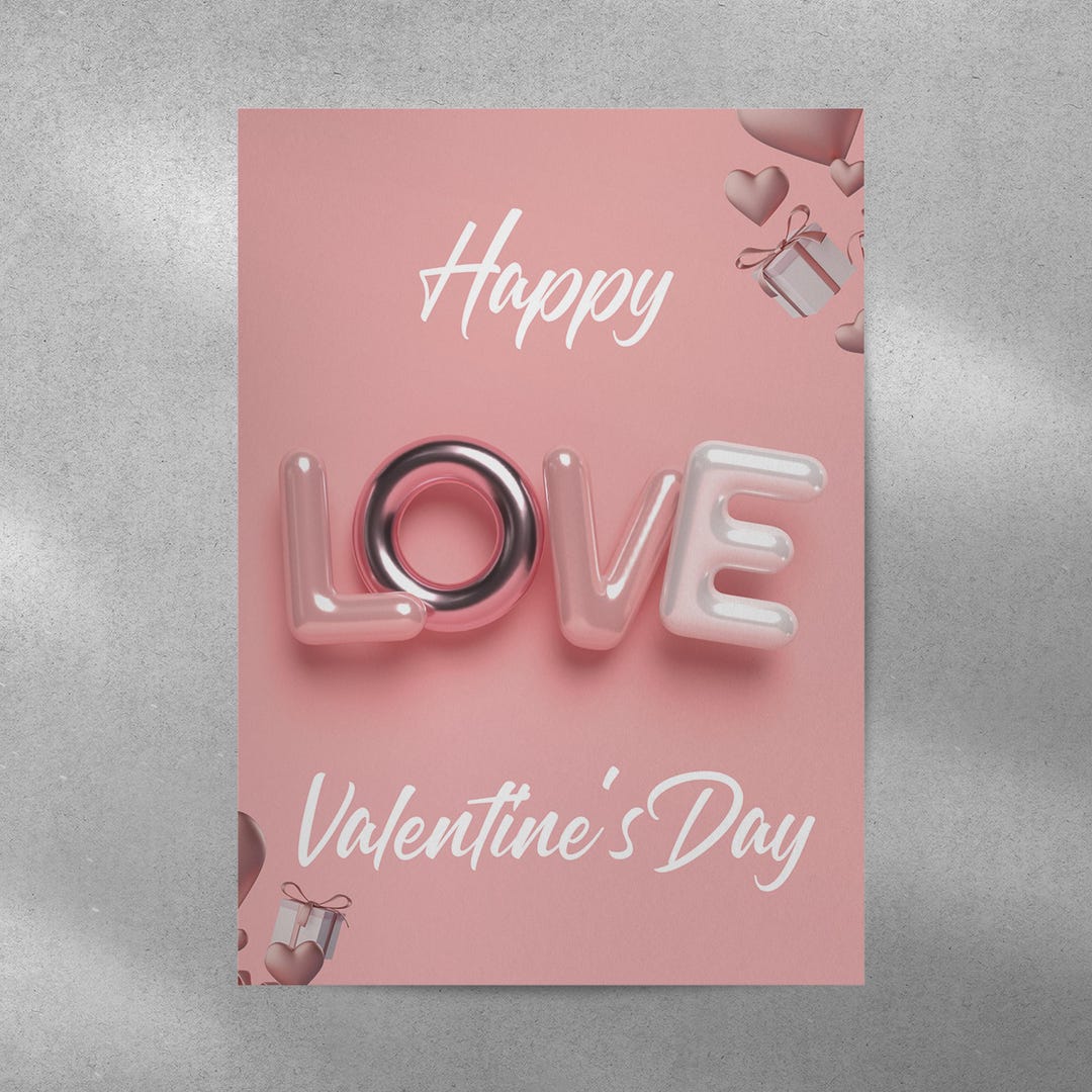 Love Poster Valentines Day Card Printable Poster Illustration Wall Art ...