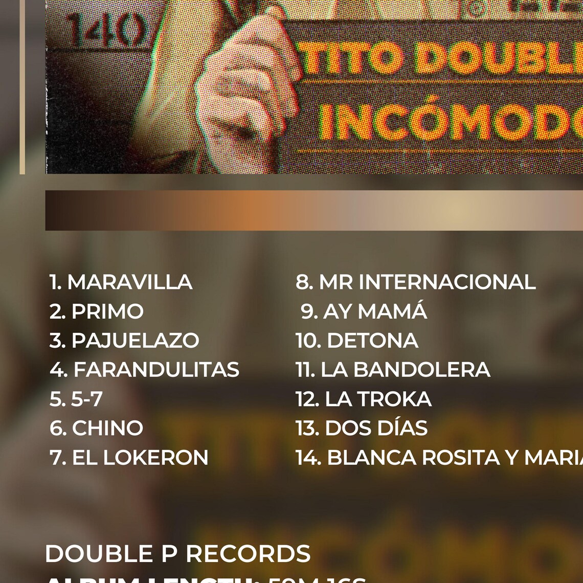 Tito Double P - Incomodo Album Cover Poster | Incómodo Album Poster ...