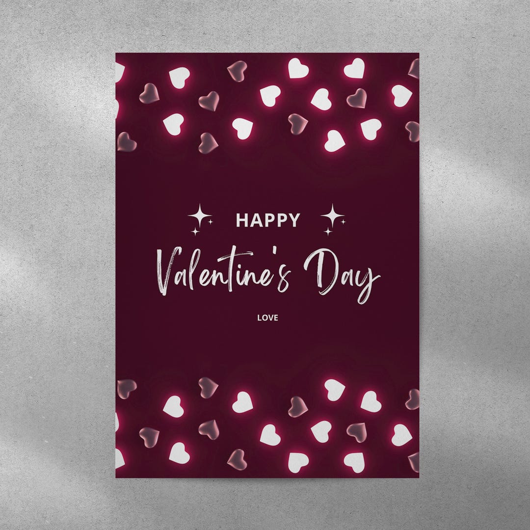 Love Poster Valentines Day Card Printable Poster Illustration Wall Art ...