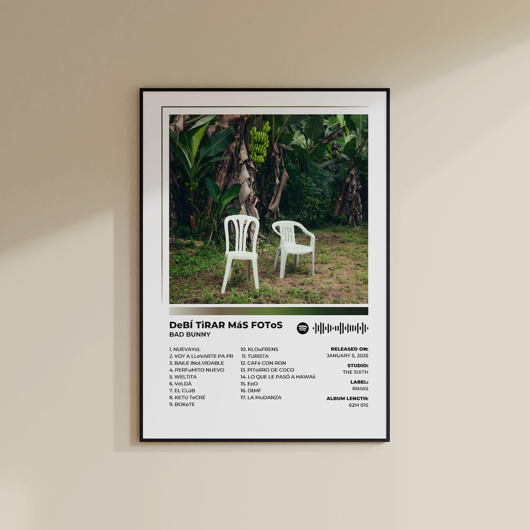 Bad Bunny - Debi Tirar Mas Fotos Album Cover Poster (digital and ...