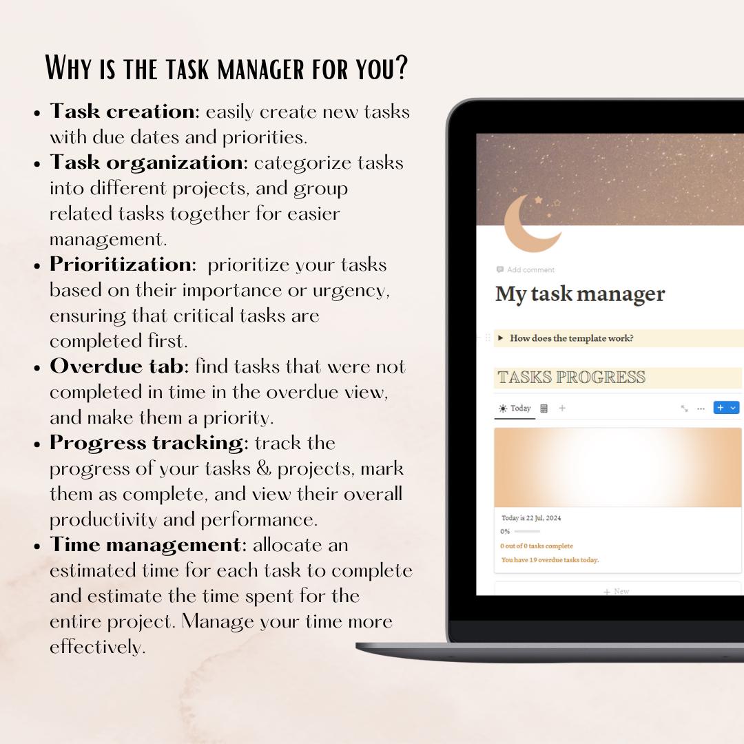 Ultimate Task Manager | Aesthetic Notion Template (digital Download) - Etsy