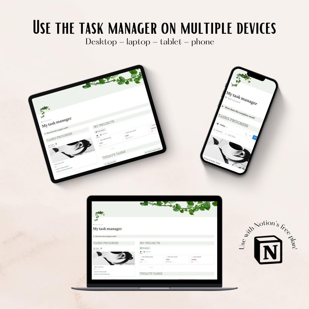 Ultimate Task Manager | Notion Template | Task Manager Template ...