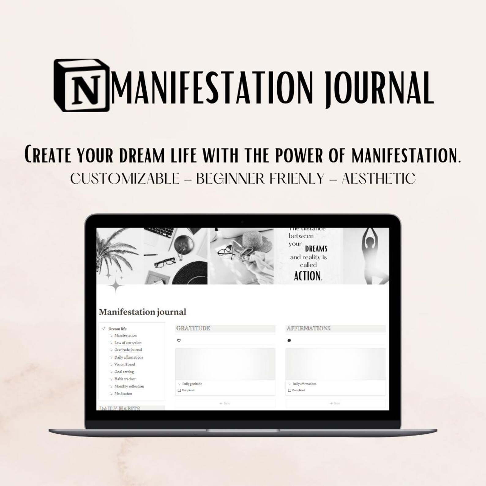 Manifestation Journal Notion Template | Law of Attraction | Digital ...