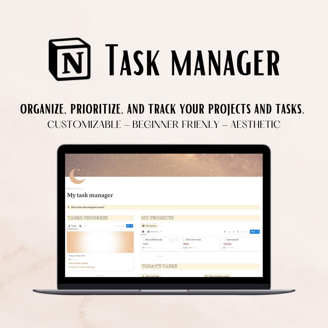 Ultimate Task Manager | Notion Template | Task Manager Template ...