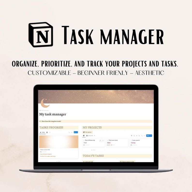 Ultimate Task Manager | Aesthetic Notion Template (digital Download) - Etsy