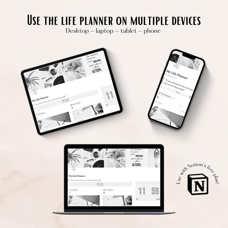 Notion Life Planner Template | Aesthetic Notion Planner | Notion Template | All in One Notion ...