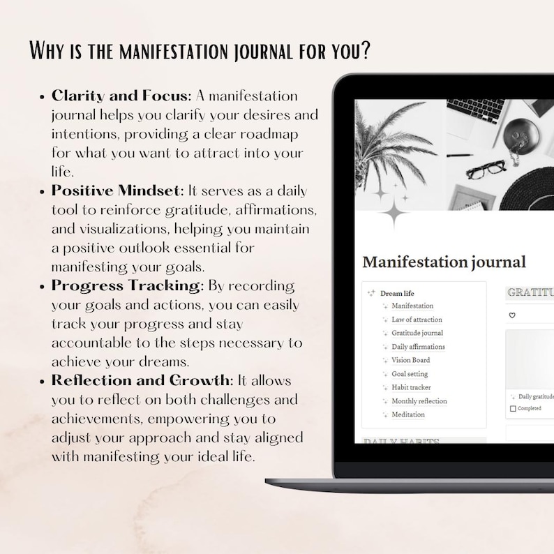 Manifestation Journal Notion Template | Law of Attraction | Digital ...