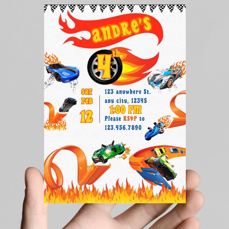 Hot Wheels Birthday Invitation | Editable Race Car Party Invite ...