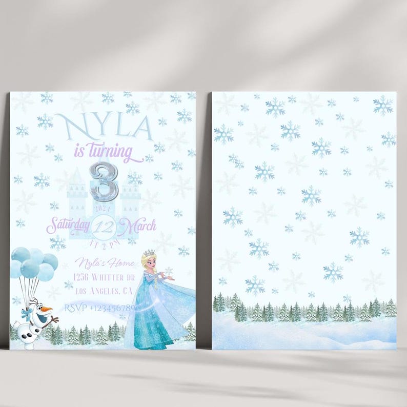 Frozen Birthday Invitation: Winter Wonderland, Elsa Theme (digital) - Etsy