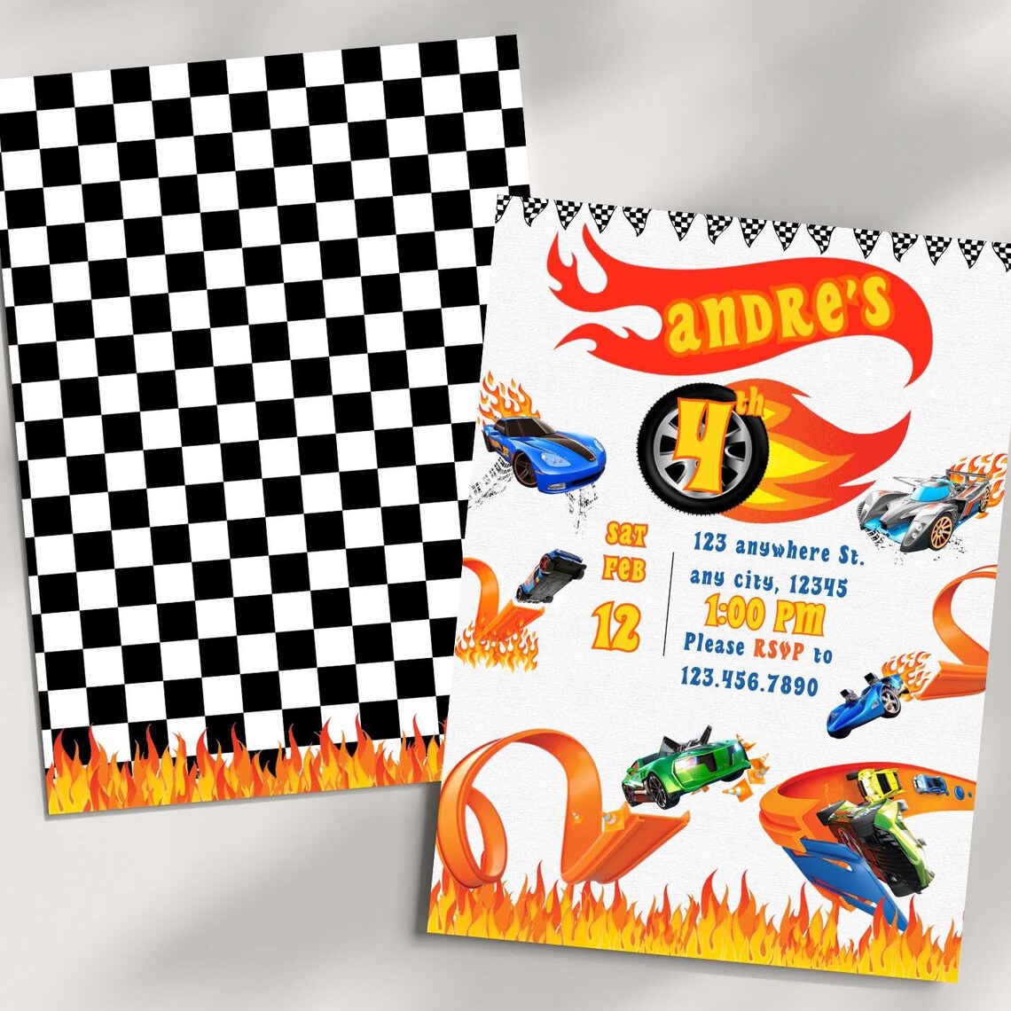 Hot Wheels Birthday Invitation | Editable Race Car Party Invite ...