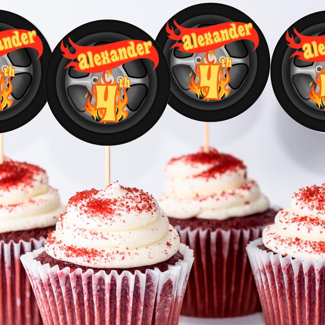Hot Wheels Cupcake Toppers: Racing Car Party Decor (digital Download ...