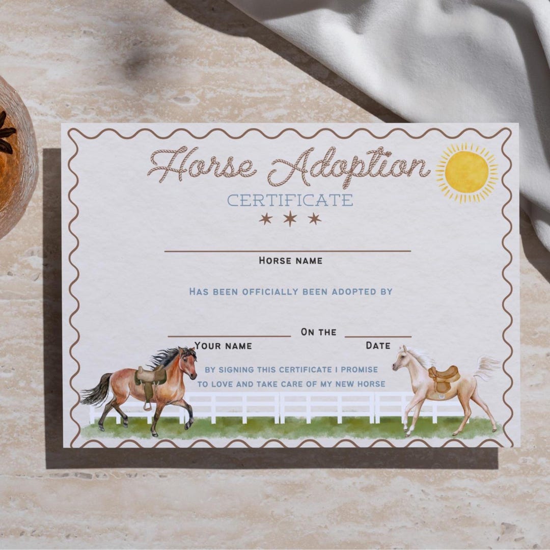 My First Rodeo Horse Certificate | Western Birthday Keepsake (digital ...
