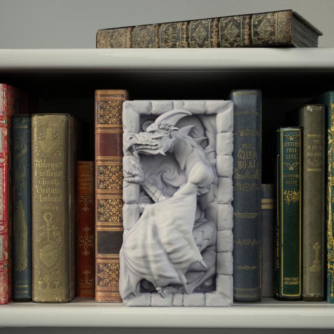 Dragon Bookend V3 White Booknook Unique Gift for Book Lovers, Fantasy ...