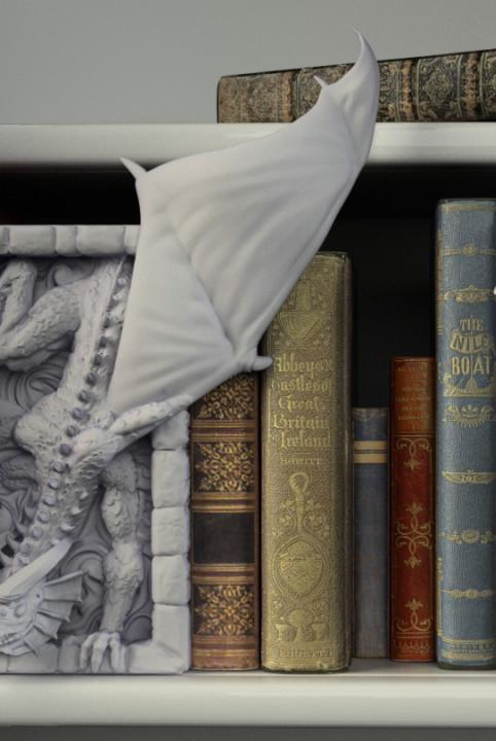 Dragon Bookend V2 Red - Booknook Unique Gift for Book Lovers, Fantasy ...
