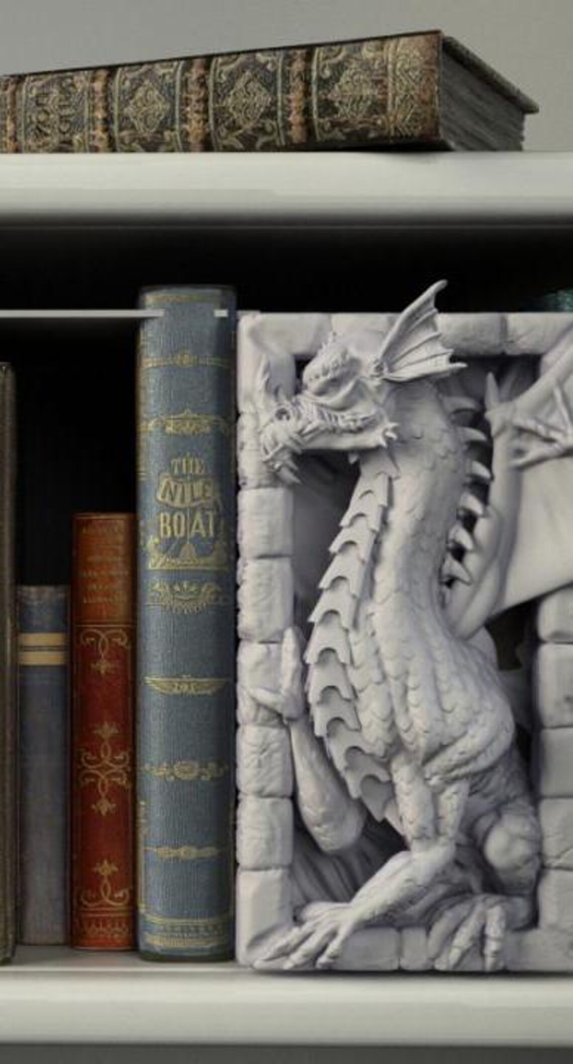Dragon Bookend V1 Blue- Booknook Unique Gift for Book Lovers, Fantasy ...