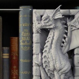 Dragon Bookend V1 Blue- Booknook Unique Gift for Book Lovers, Fantasy ...