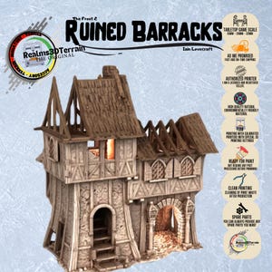Ruined Barracks Dungeon and Dragon Wargaming Tabletop Fantasy Scenery ...