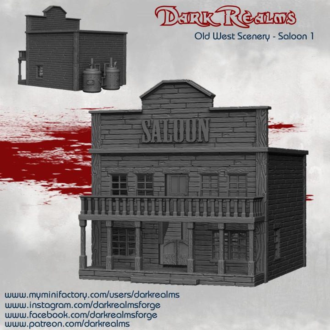Old West Scenery Saloon 1 Scenery Fantasy Terrain Mordheim Wargaming ...