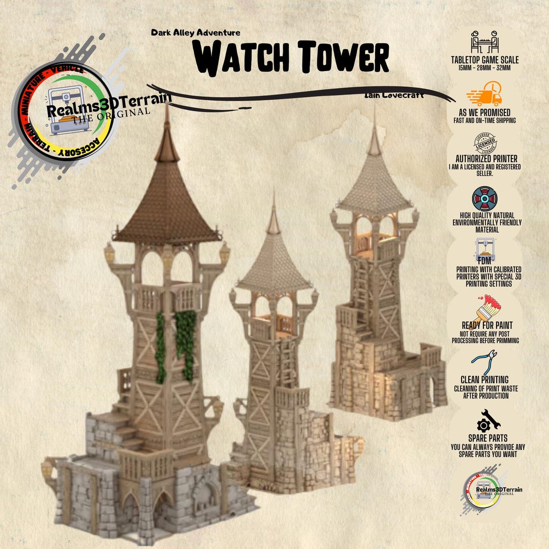 Watch Tower Dark Alley Advencure Wargaming Tabletop Fantasy Scenery ...