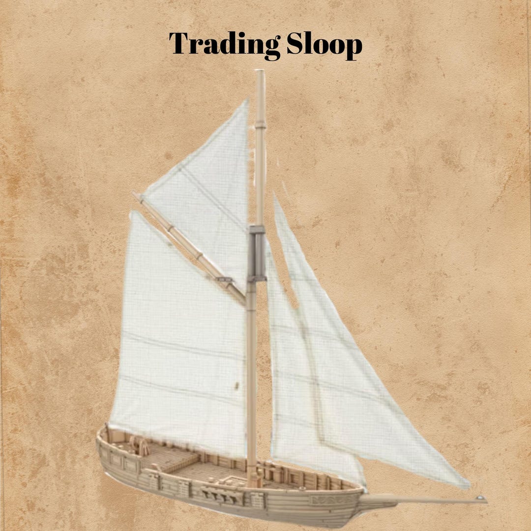 Trading Sloop Iain Lovecraft 3D Printed Tabletop RPG, D&D, Warhammer ...