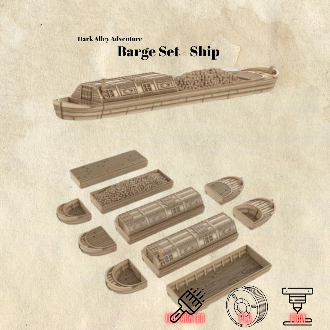 Barge Set Ship Dark Alley Advencure Wargaming Tabletop Fantasy Scenery ...