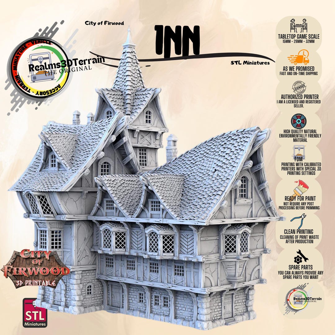 Inn - City of Firwood - Wargaming Tabletop - Fantasy Scenery - Mordheim ...