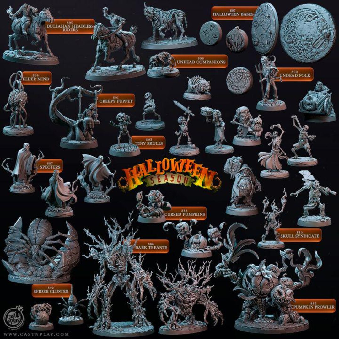 Halloween Season Cast N Play Resin Sla 8K Wargaming Minies Fantasy ...