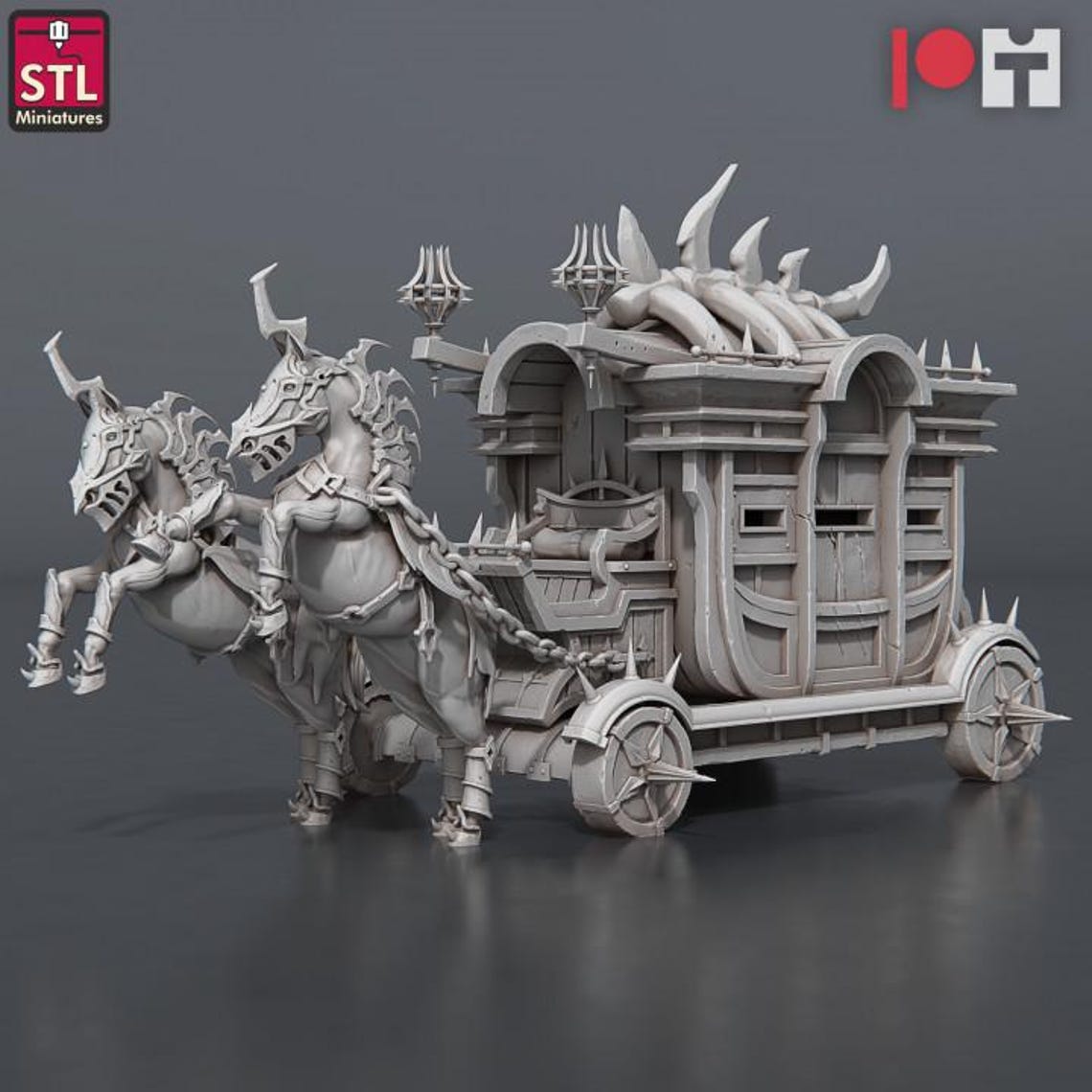 Dragon Hunters Wagon STL Miniatures Resin Sla 8K Wargaming Fantasy ...