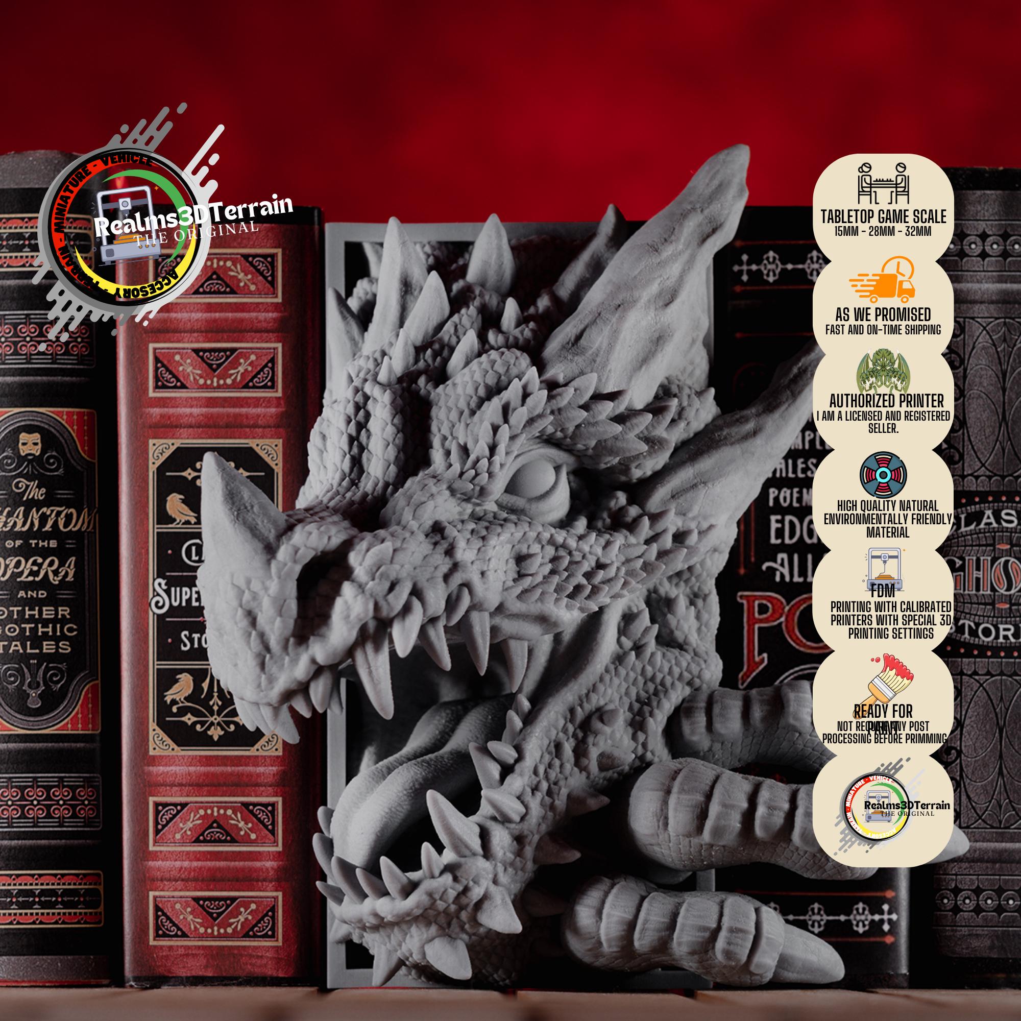 Dragon Head Booknook Miniatures of Madness Bookend Unique Gift for Book ...