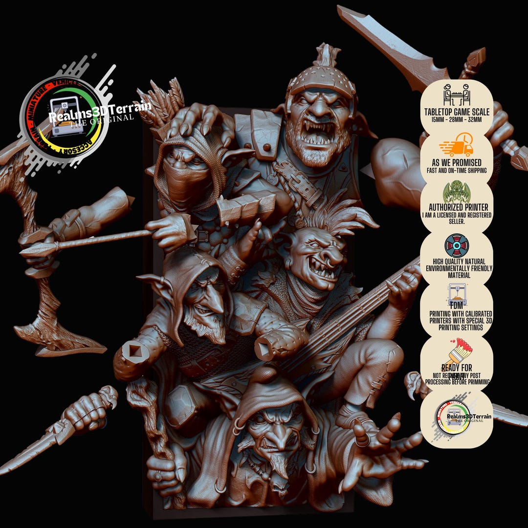 Goblins Party Booknook Miniatures of Madness Bookend Unique Gift for ...