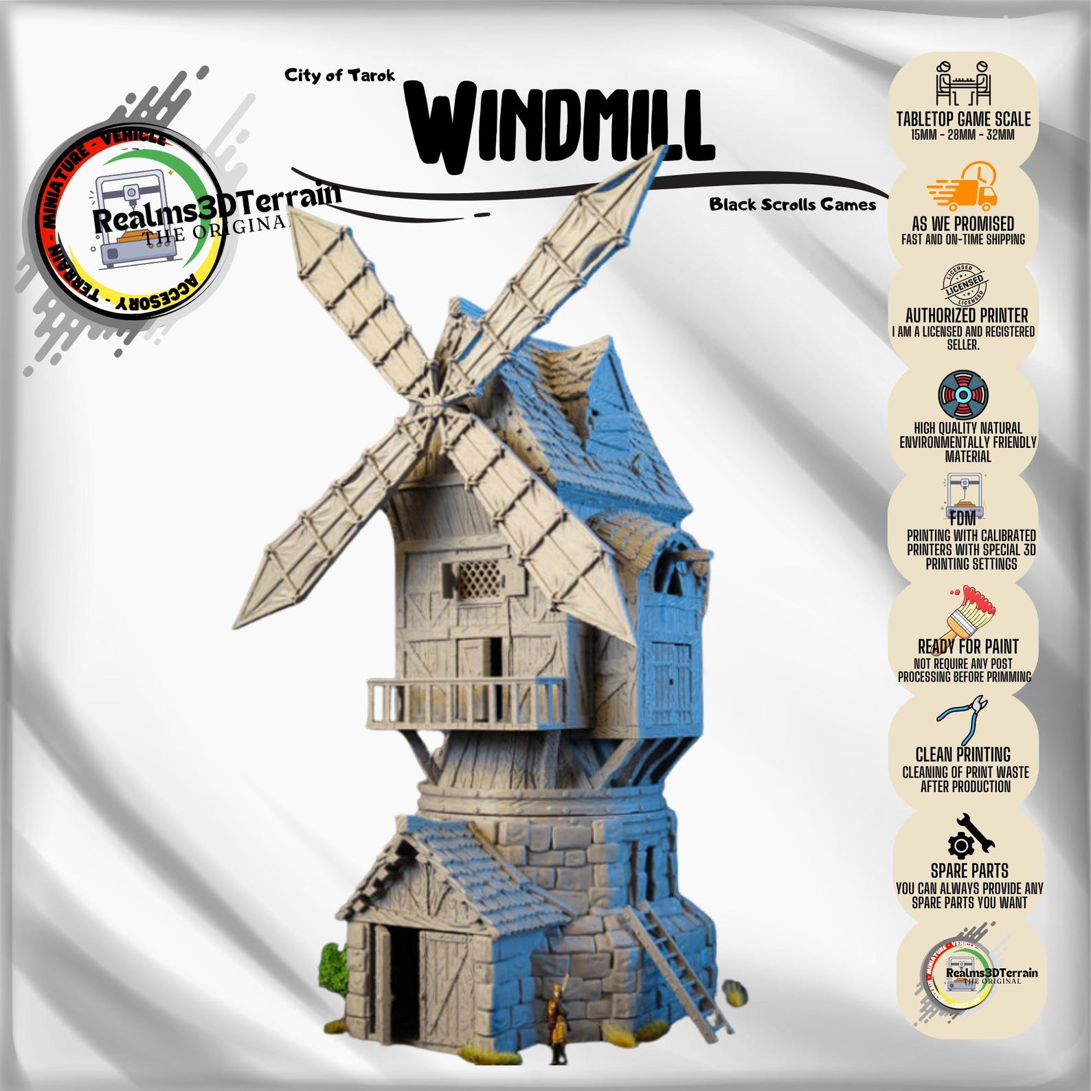 Windmill House - 28mm - Tabletop Terrain - Wargaming Tabletop Fantasy ...